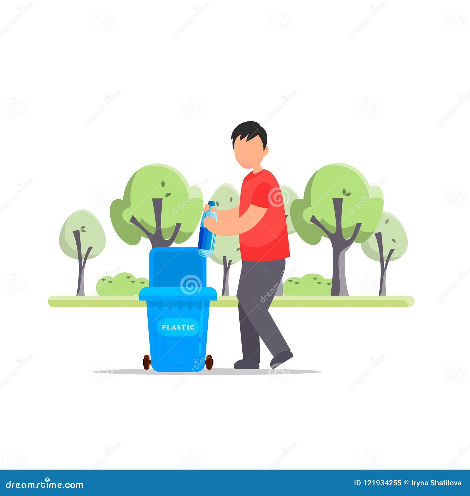 Man Hand Throws Garbage into a Plastic Bottle Stock Vector ...