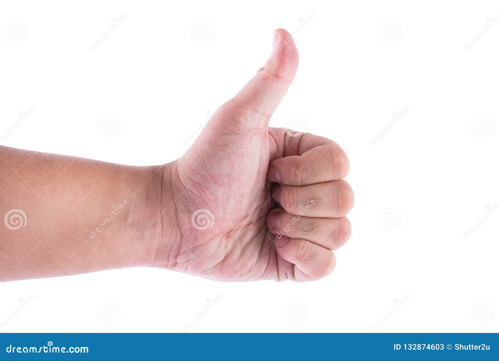 Man Hand with Thumb Up Isolated on White Background. Like and Go Stock ...