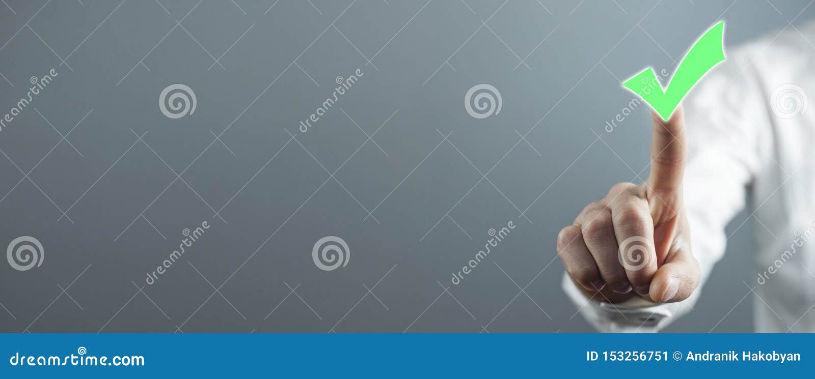 Man Hand Touch in Check Mark Sign Stock Image - Image of positive ...