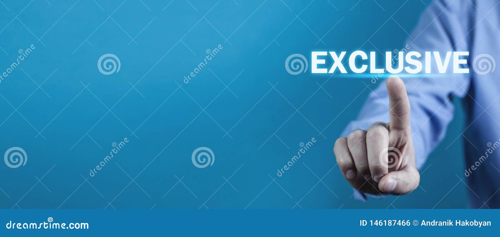 Man Hand Touch in Exclusive Word Stock Photo - Image of touch, word ...