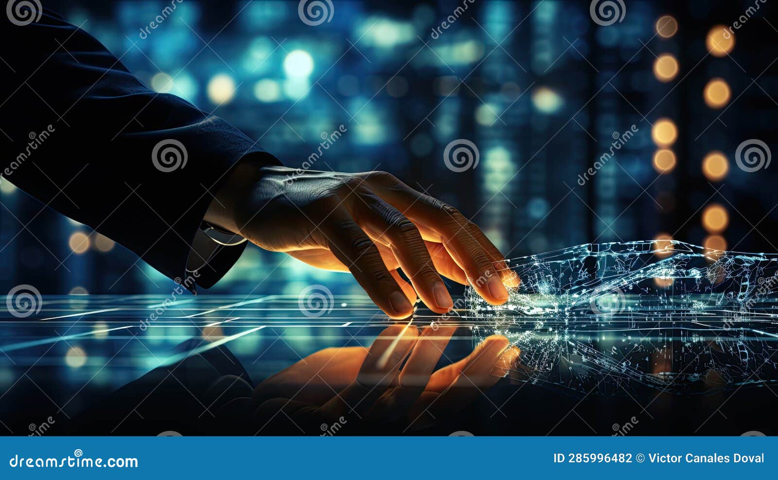 Man Hand Touching the Future. Digital Transformation Conceptual for ...