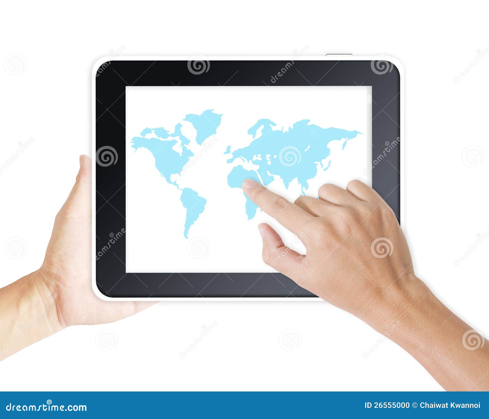 Man Hand Touching Screen on Modern Digital Tablet Stock Photo - Image ...