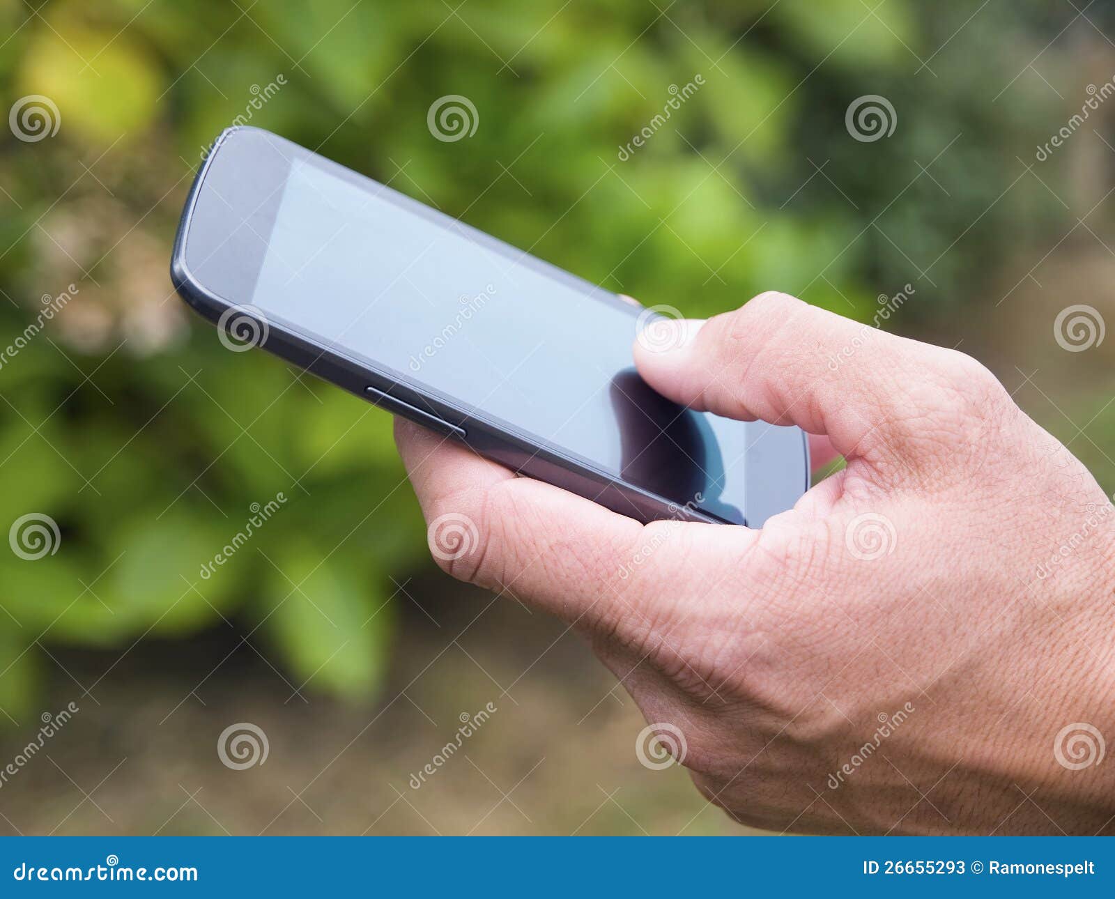 Man Hand Touching Screen on Smart Phone 3 Stock Image - Image of ...