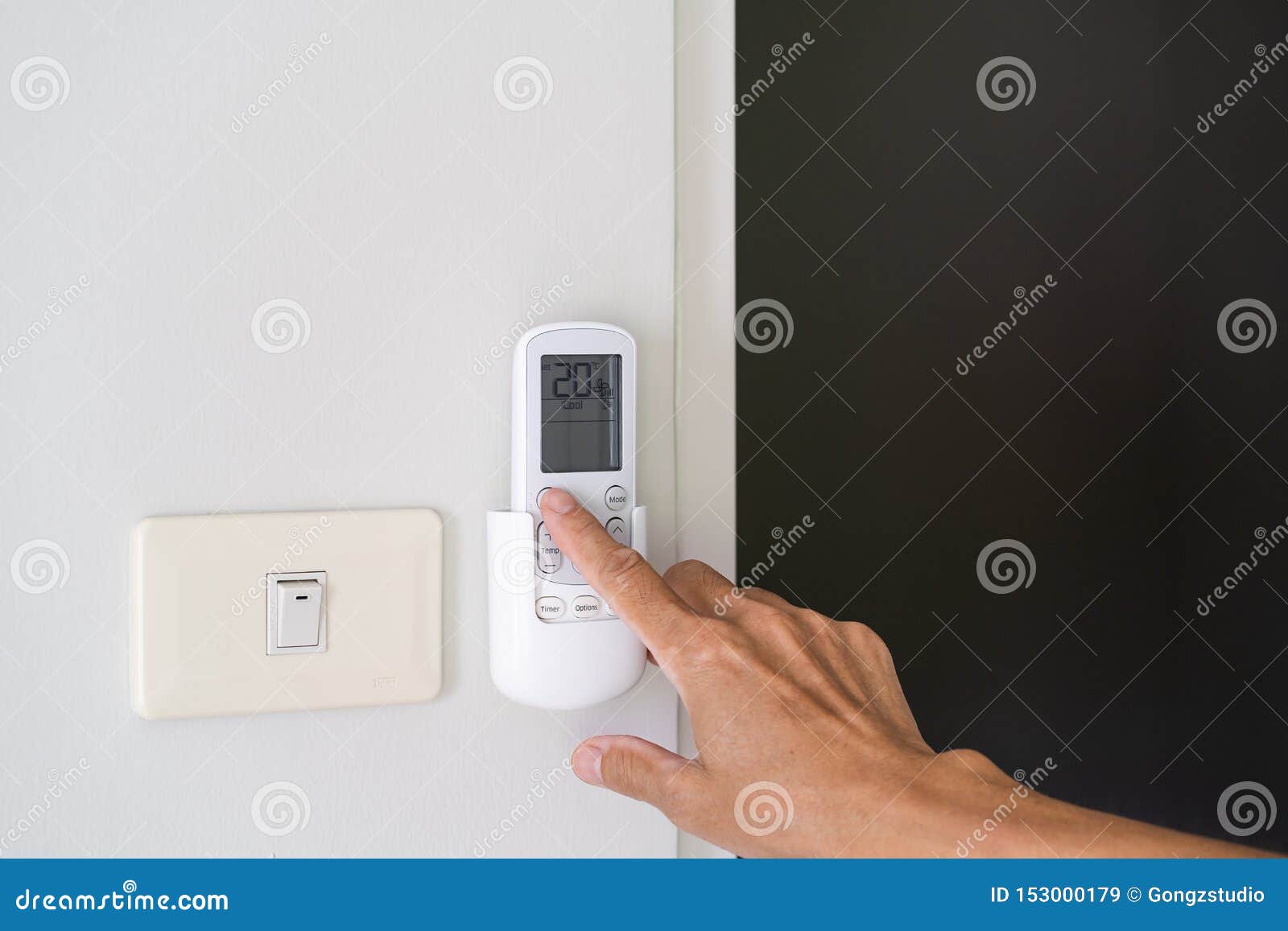 Hand Turn On Air Conditioner Dial Button In A Korean Modern Luxury Car ...