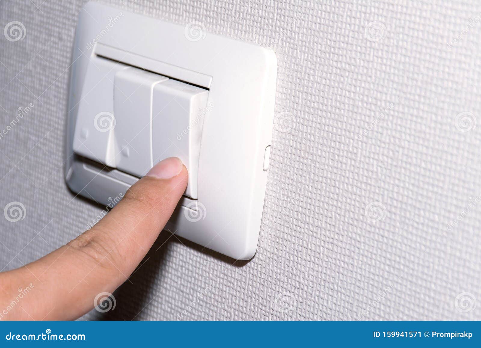 Man Hand is Turning on or Off Electrical Light Switch Stock Image ...