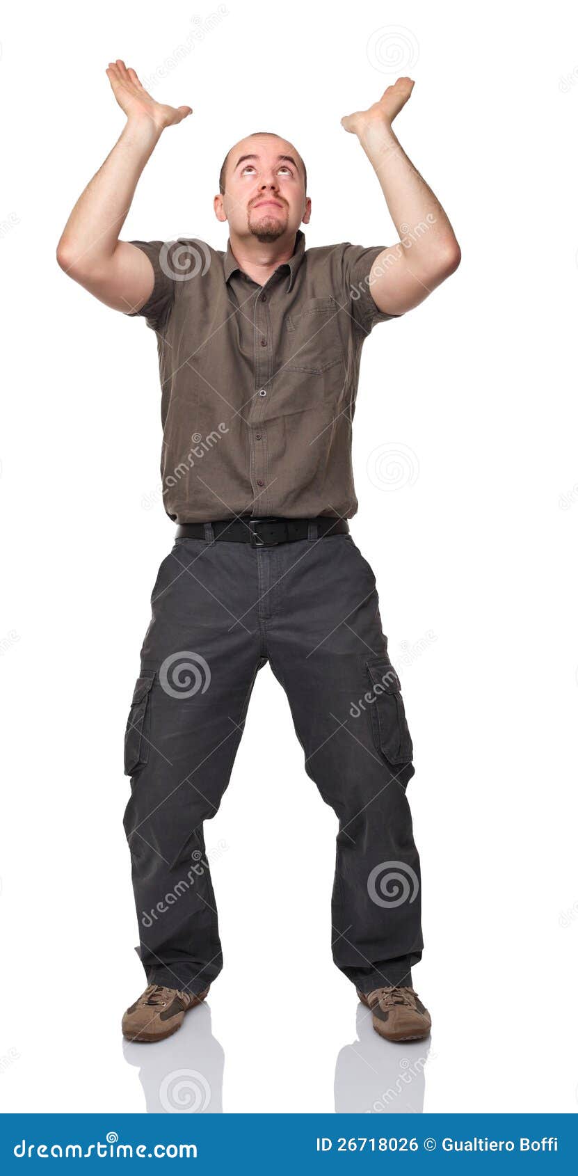 Man hand up stock photo. Image of look, casual, standing - 26718026