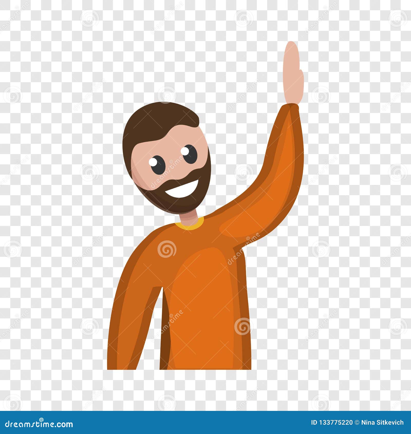 Man Hand Up Icon, Cartoon Style Stock Vector - Illustration of human ...