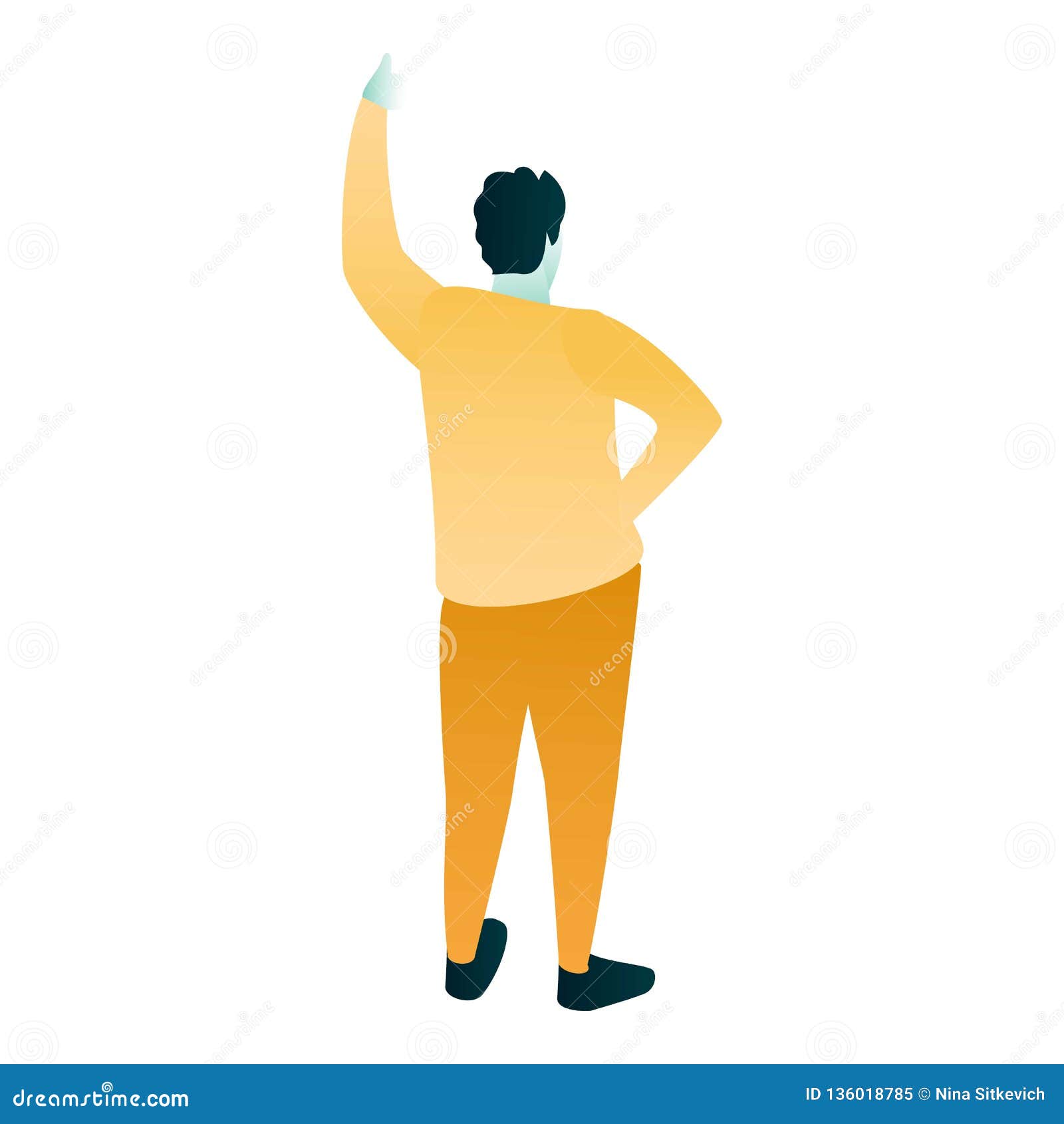 Man Hand Up Icon, Isometric Style Stock Vector - Illustration of ...