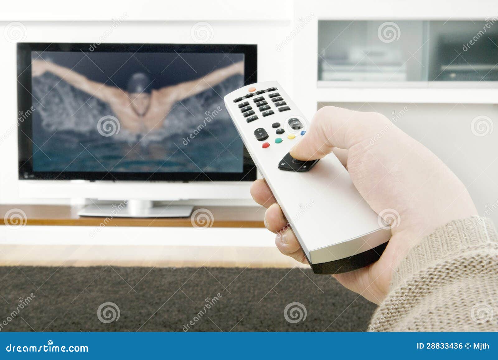 Man Hand Using Remote Control Stock Photo - Image of control, screen ...