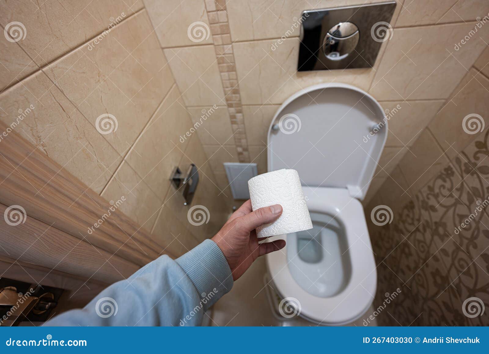 Man Hand Using Toilet Paper Stock Photo - Image of intestine, bathroom ...