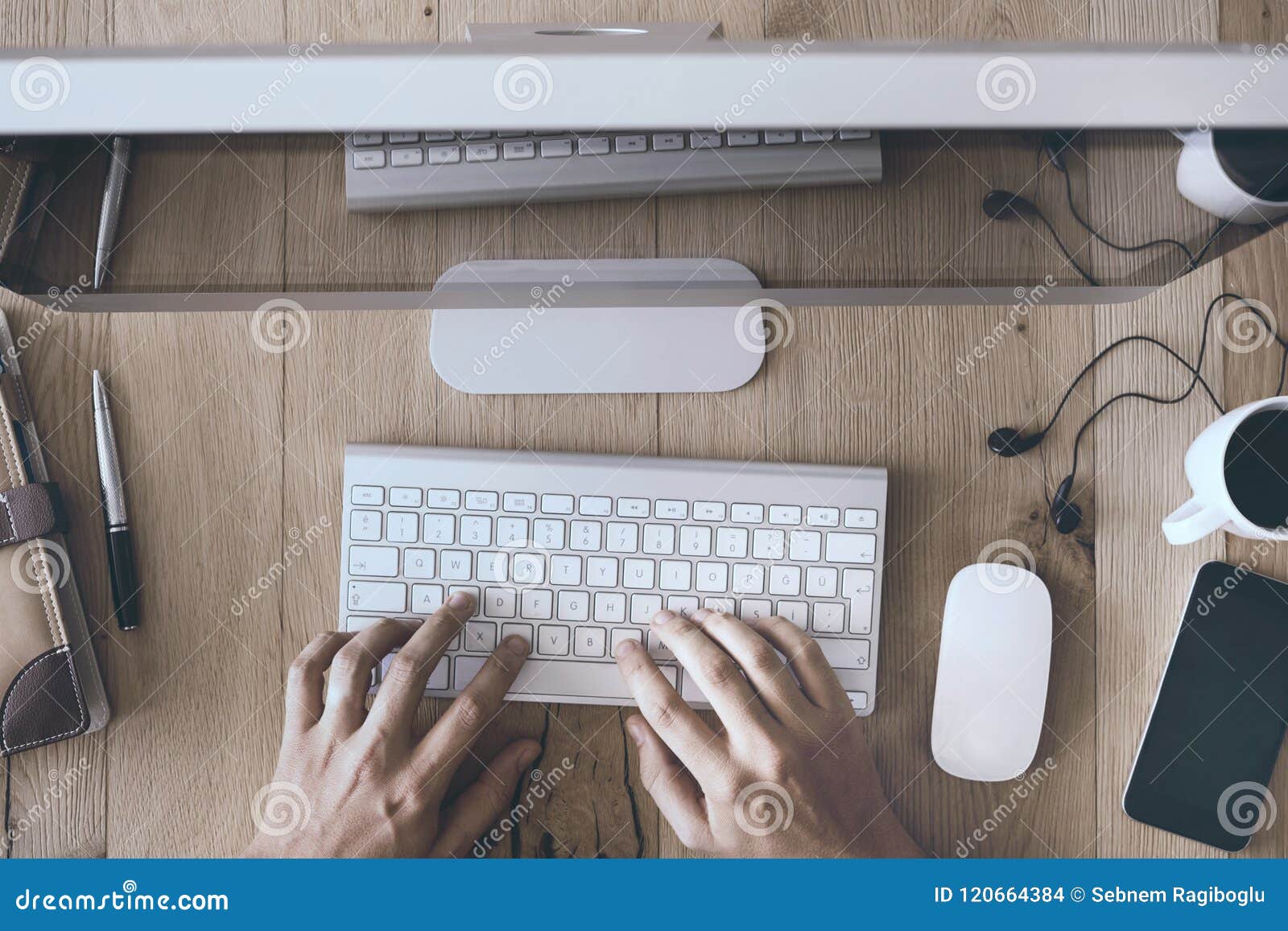 Man Hand Working on Computer Stock Photo - Image of keyboard ...