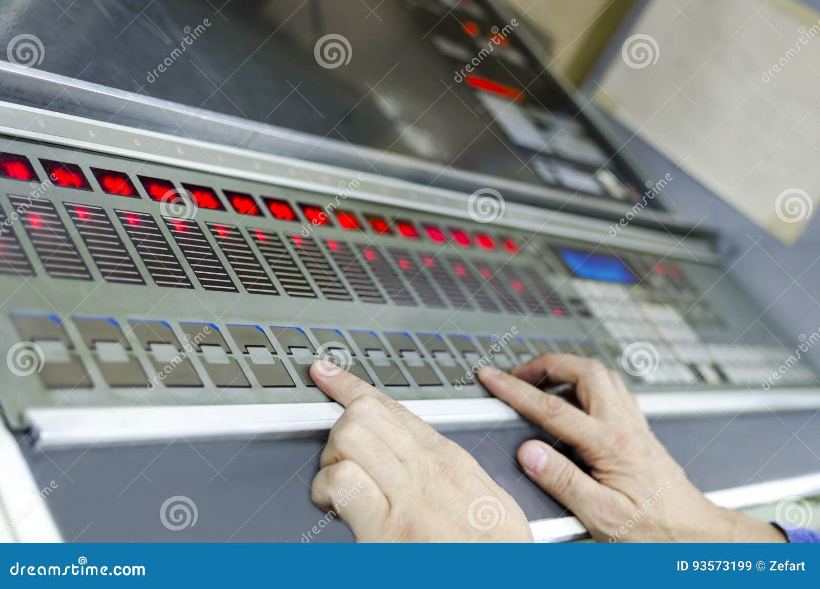 Man Hand Working on Printing Machine Stock Image - Image of industry ...