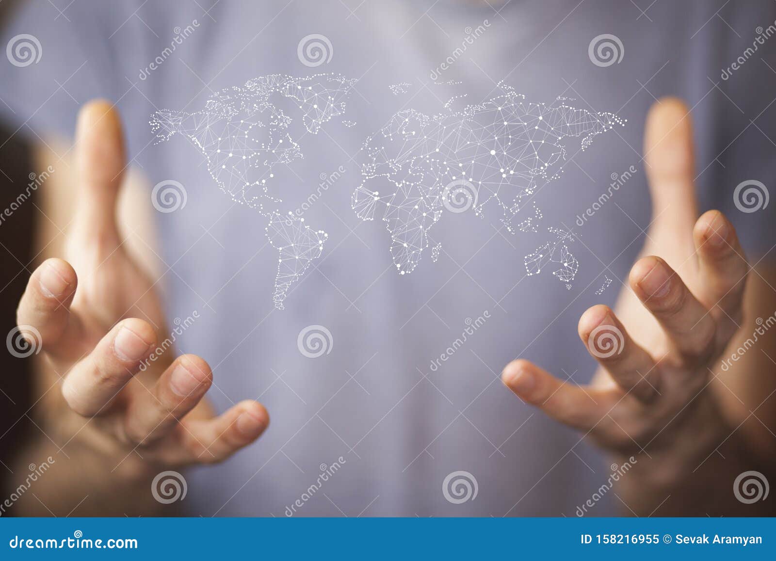 Man hand world map stock image. Image of digital, global - 158216955