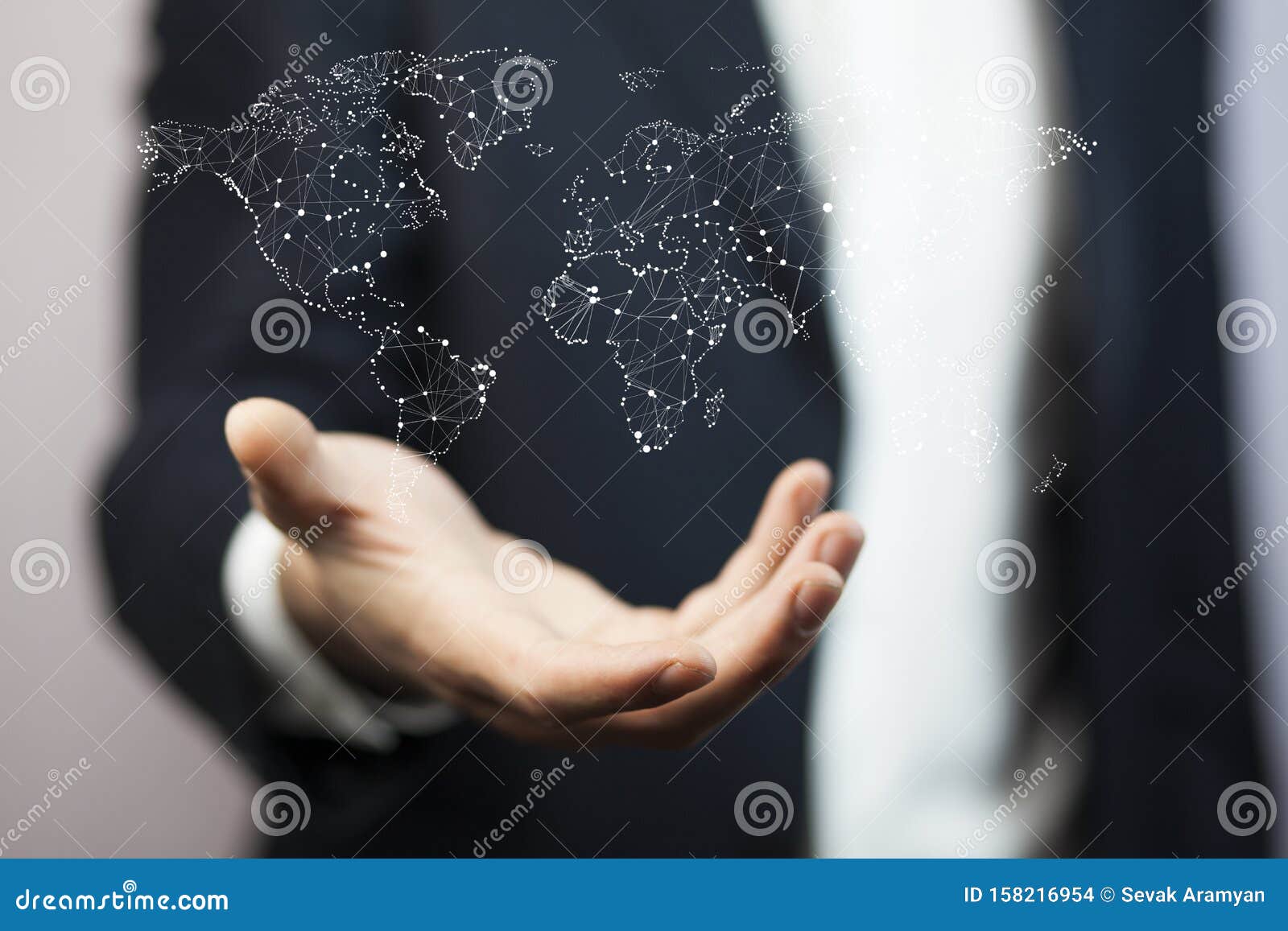 Man hand world map stock photo. Image of trade, network - 158216954