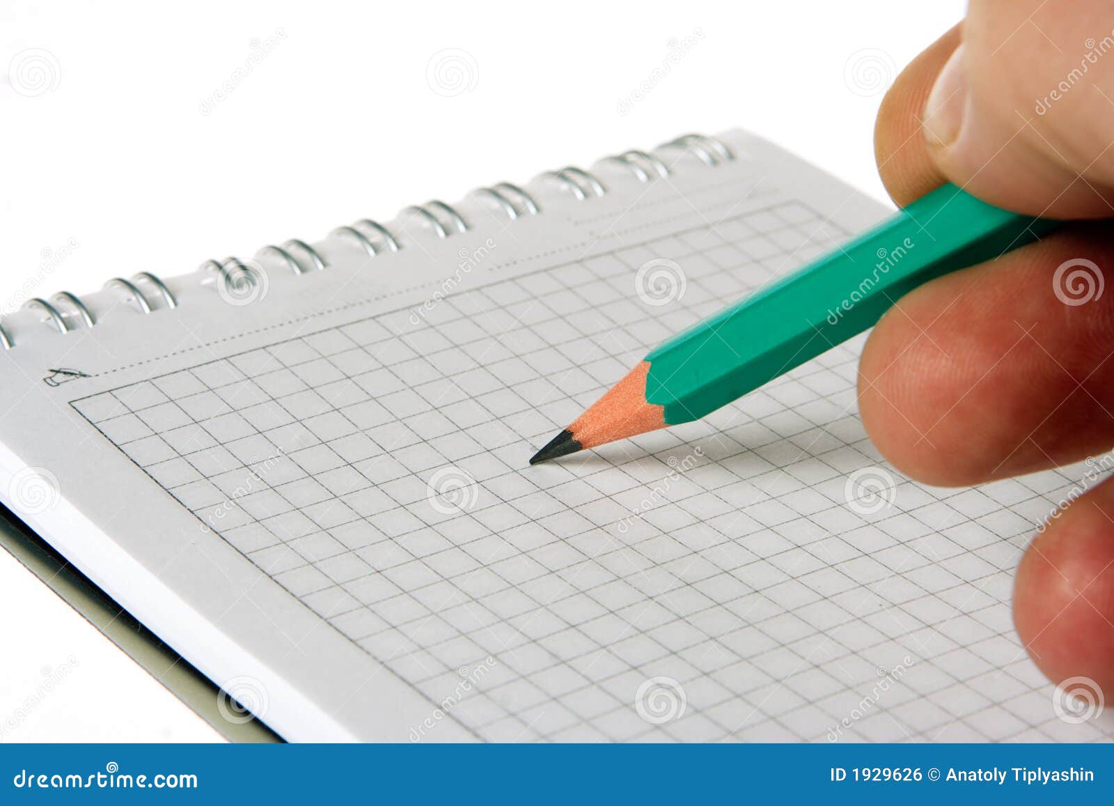 Man Hand Write Pencil in Notebook Stock Photo - Image of background ...