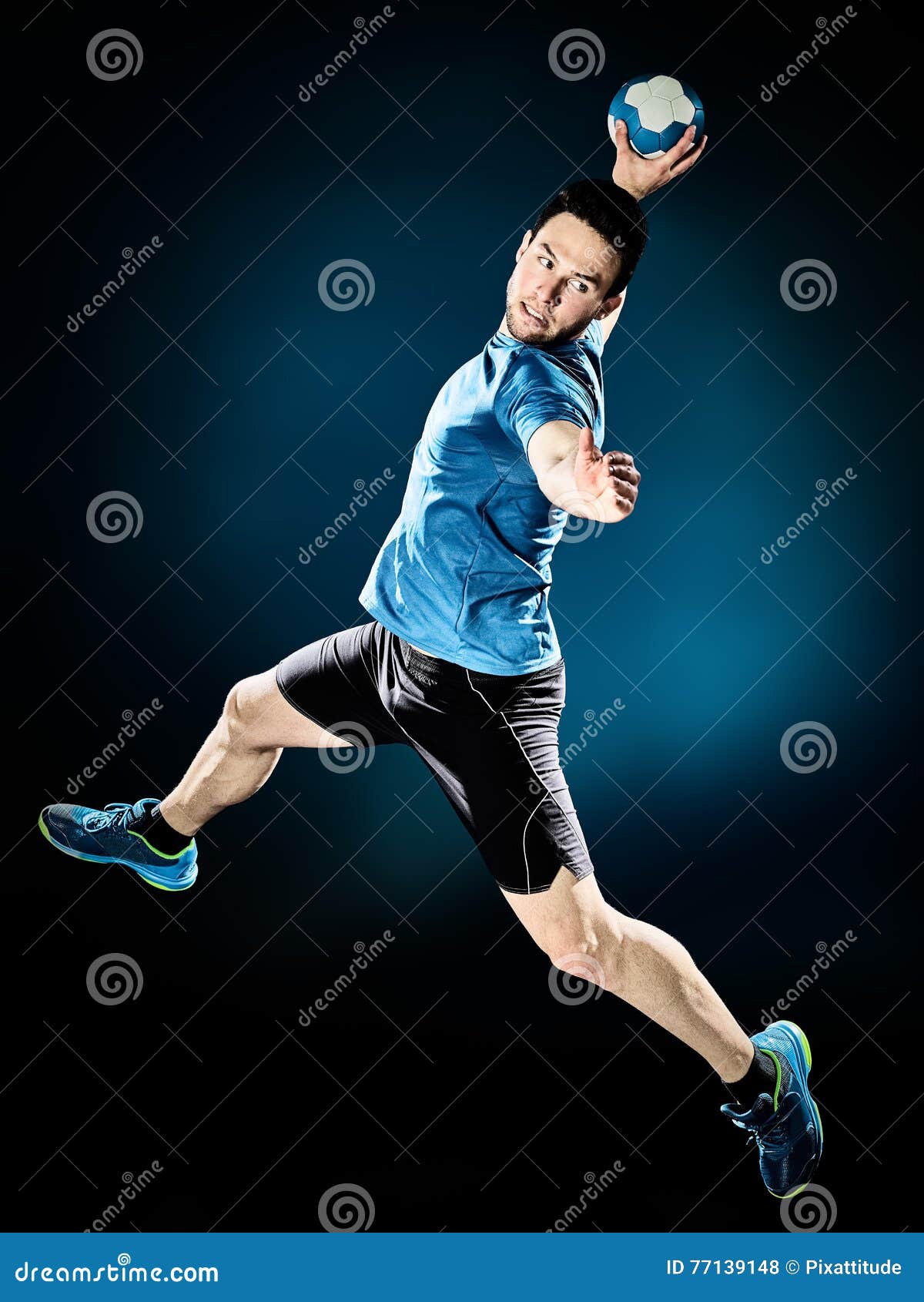 Man Handball Player Isolated Stock Photo - Image of sports, handball ...