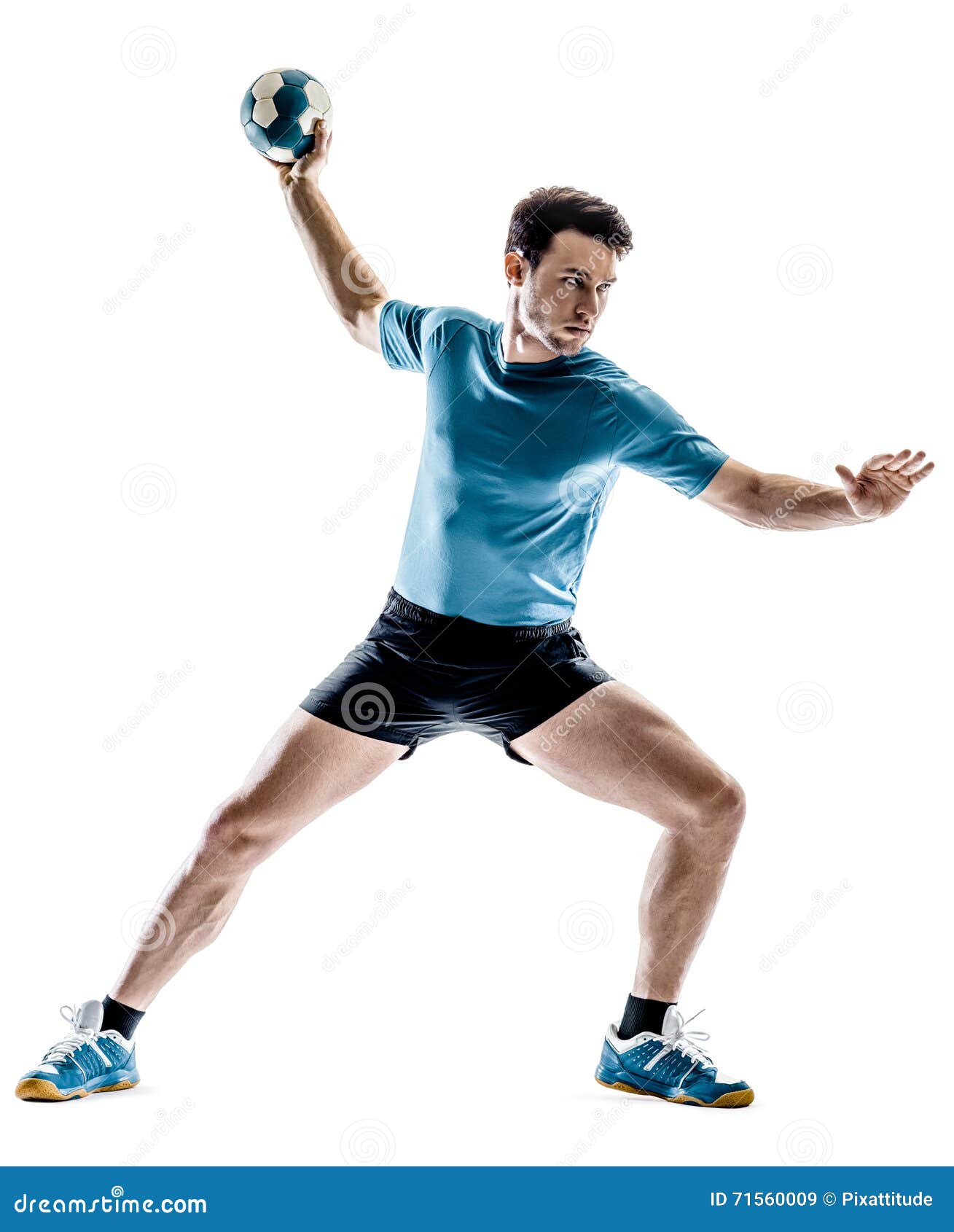 Man Handball Player Isolated Stock Image - Image of practicing ...