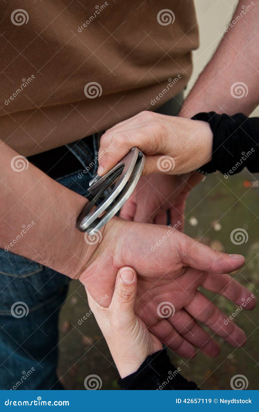 Man handcuffed stock image. Image of arrest, handcuffing - 42657119