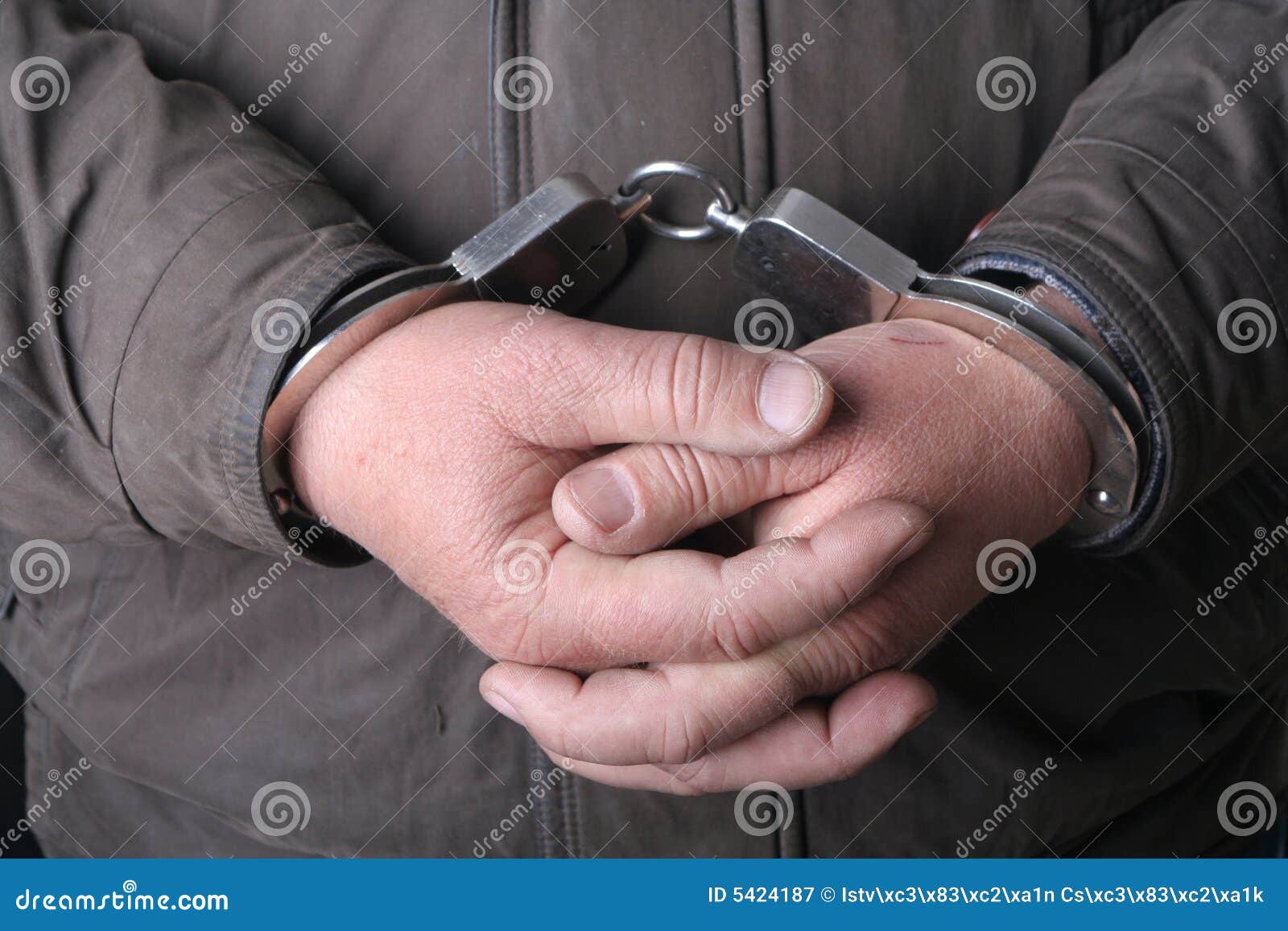 Man with handcuffs stock image. Image of cell, criminal - 5424187
