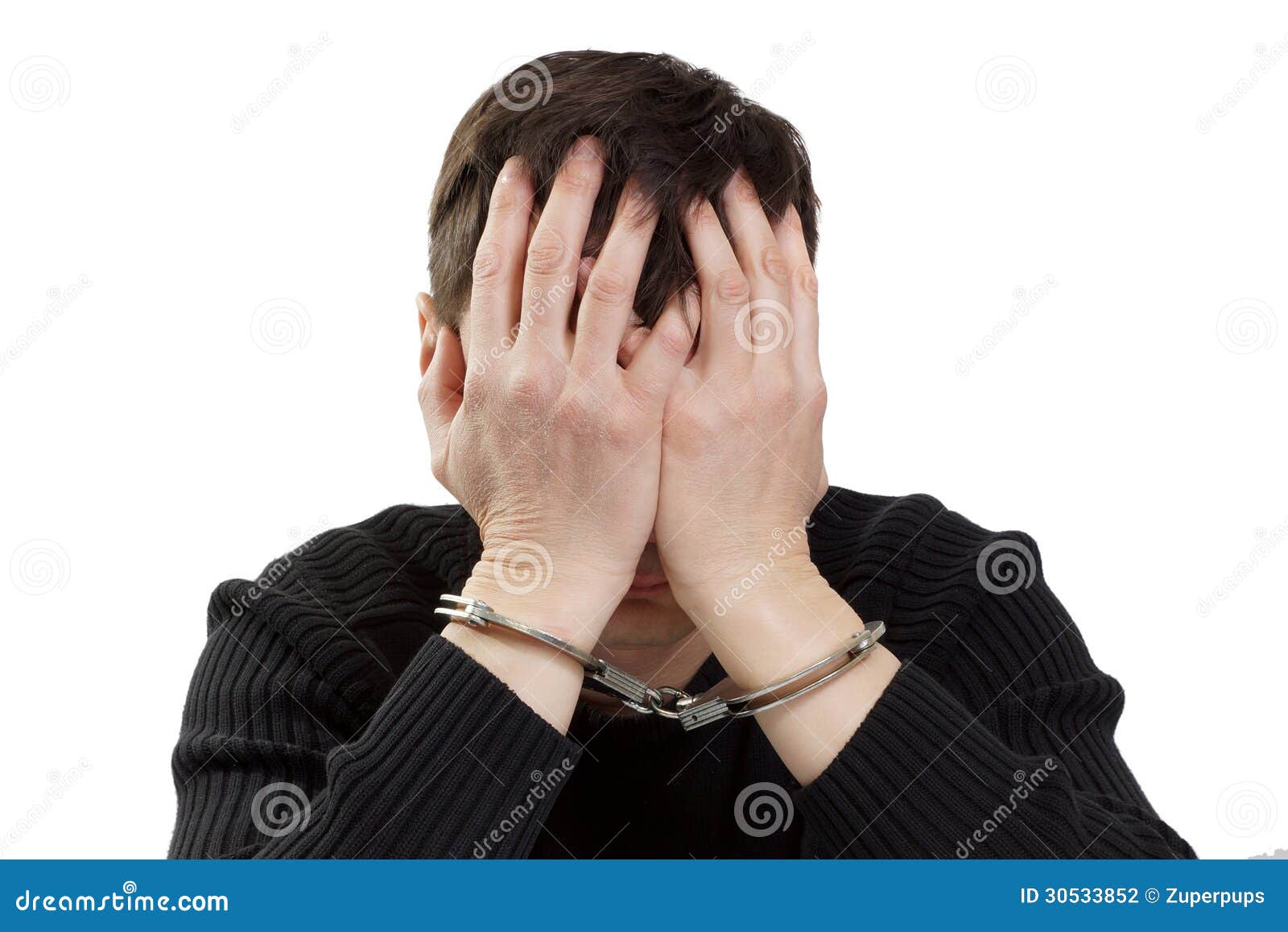 Man in handcuffs stock photo. Image of guilt, expression - 30533852