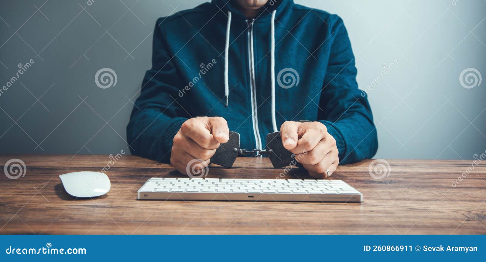 Man Handcuffs on Computer Keyboard Stock Image - Image of keyboard ...
