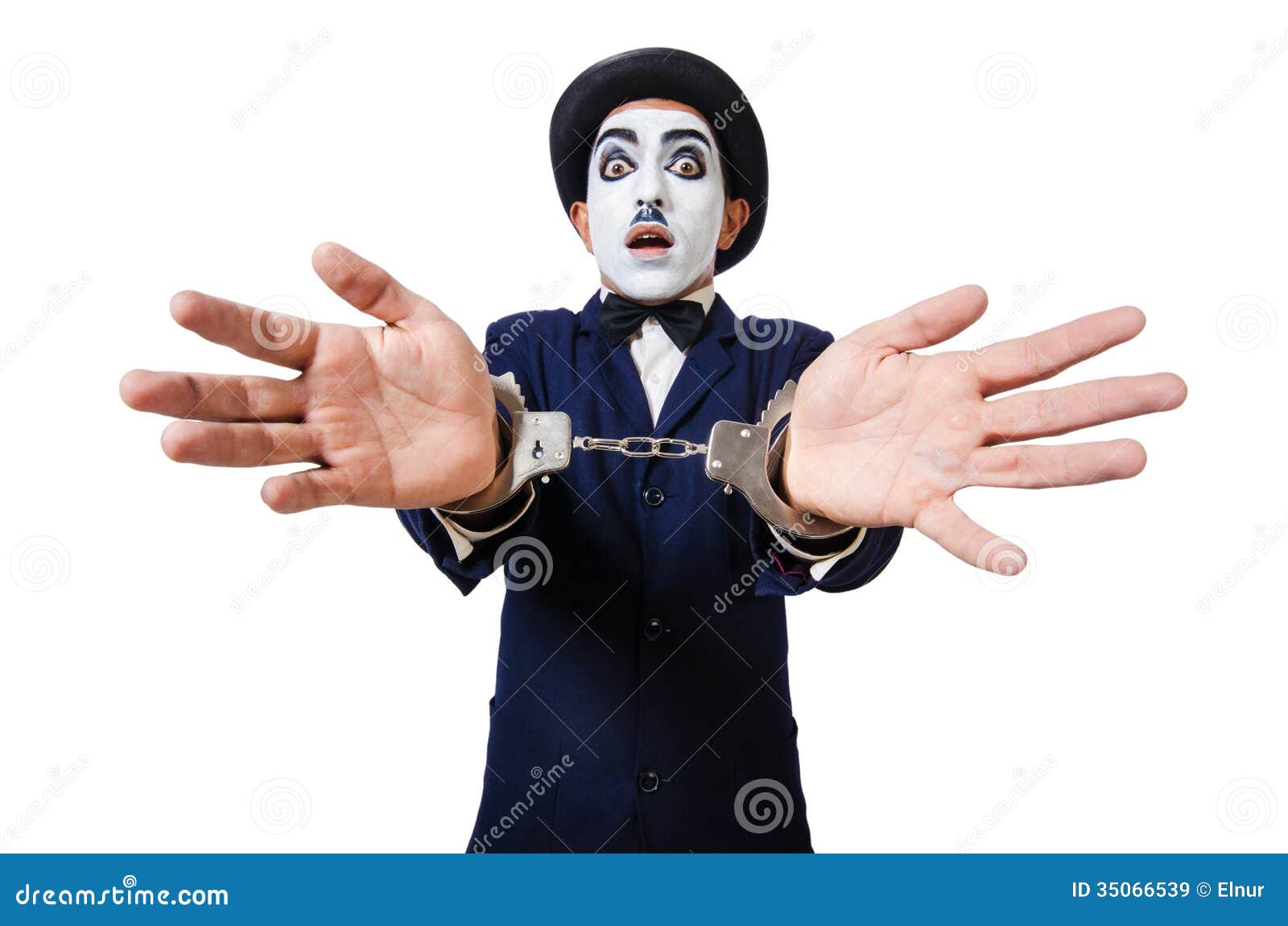 Man with handcuffs stock image. Image of makeup, funny - 35066539