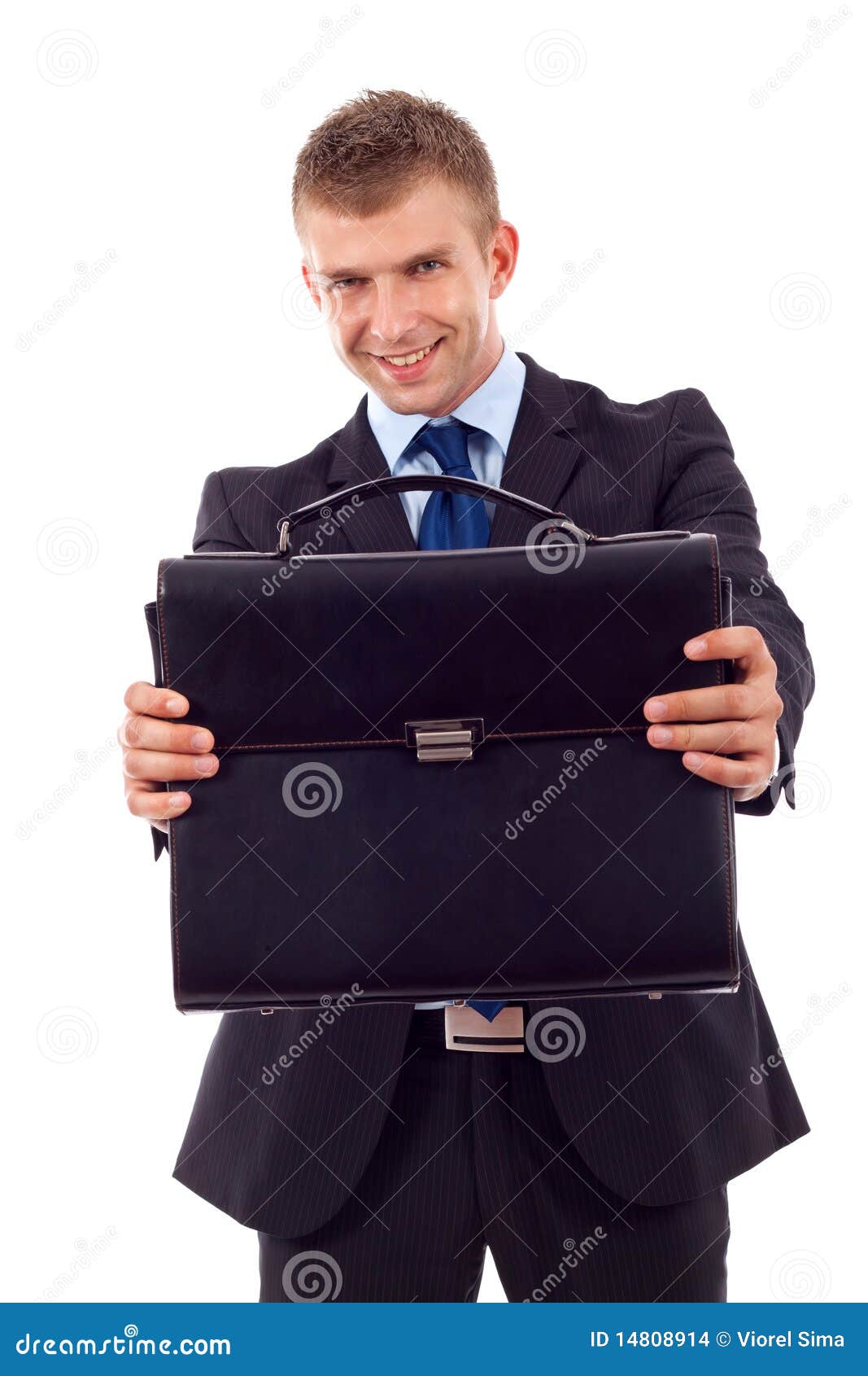 Man handing a brief case stock photo. Image of education - 14808914
