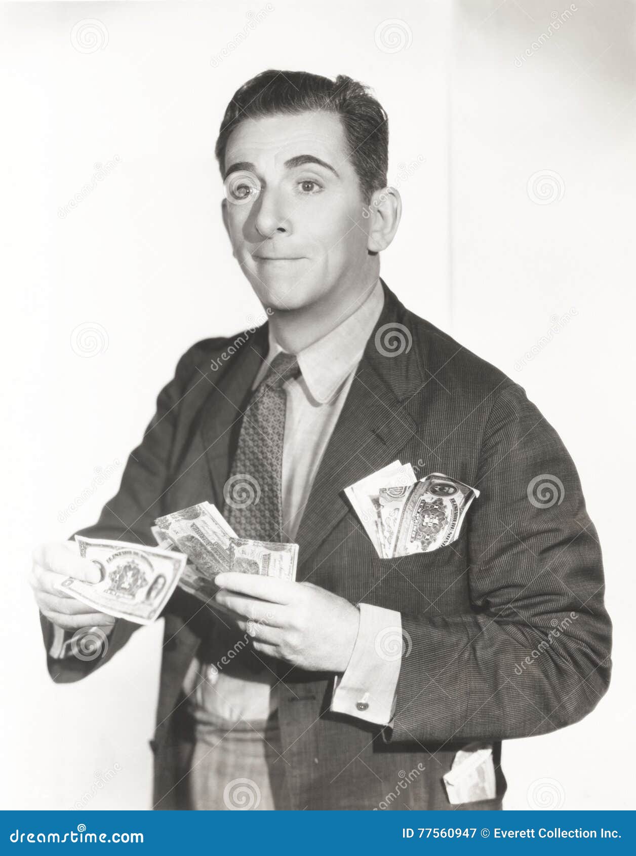 Man Handing Out Bill from Wad of Cash Stock Image - Image of money ...