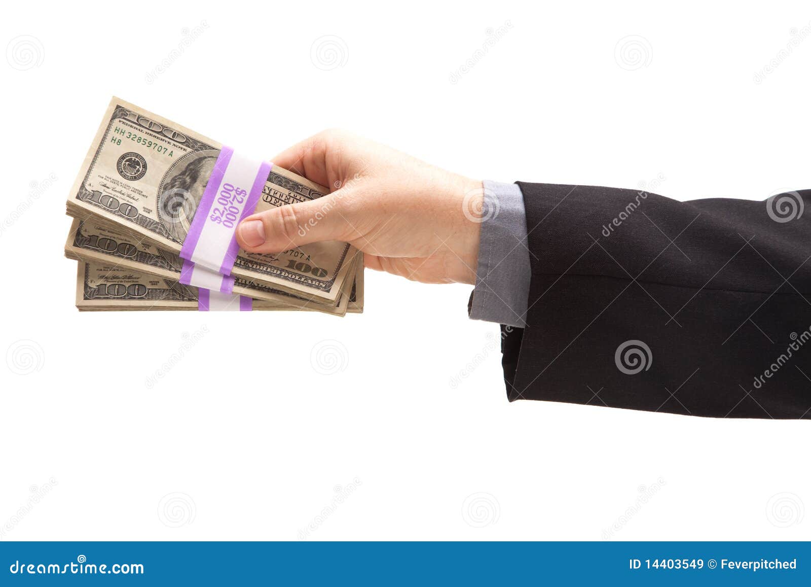 Man Handing Over Hundreds of Dollars Stock Image - Image of american ...