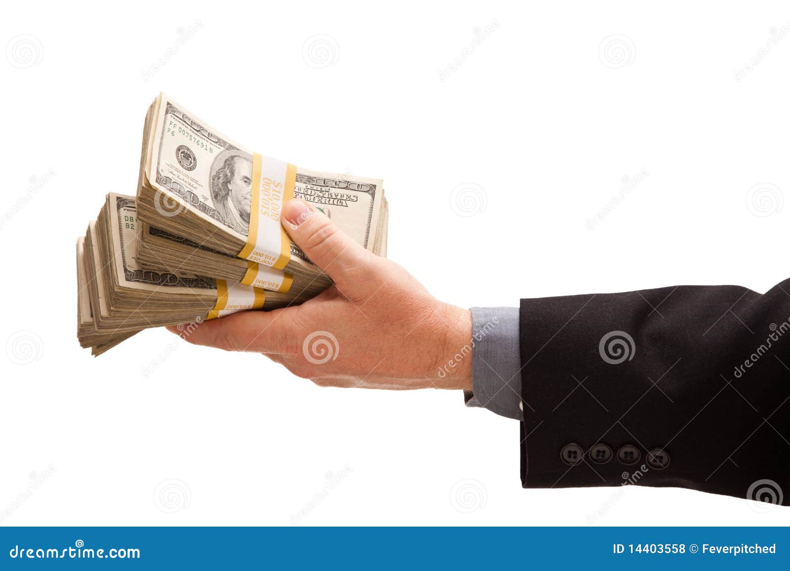 Man Handing Over Hundreds of Dollars Stock Photo - Image of money ...