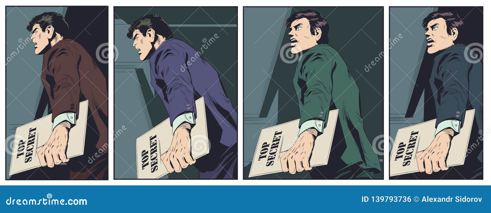 Man Handling Confidential Documents. Stock Illustration Stock Vector ...