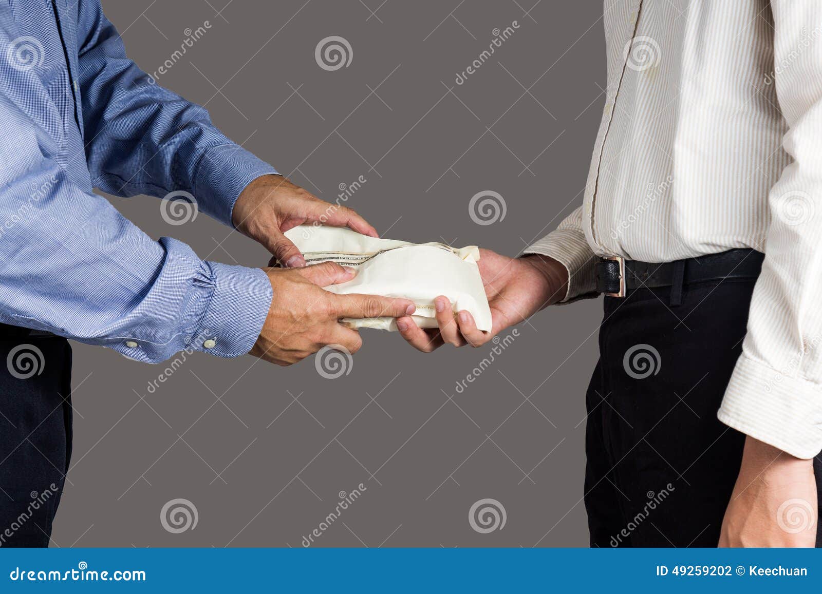 Man Handling an Envelope Full of Money To Another Person Stock Photo ...