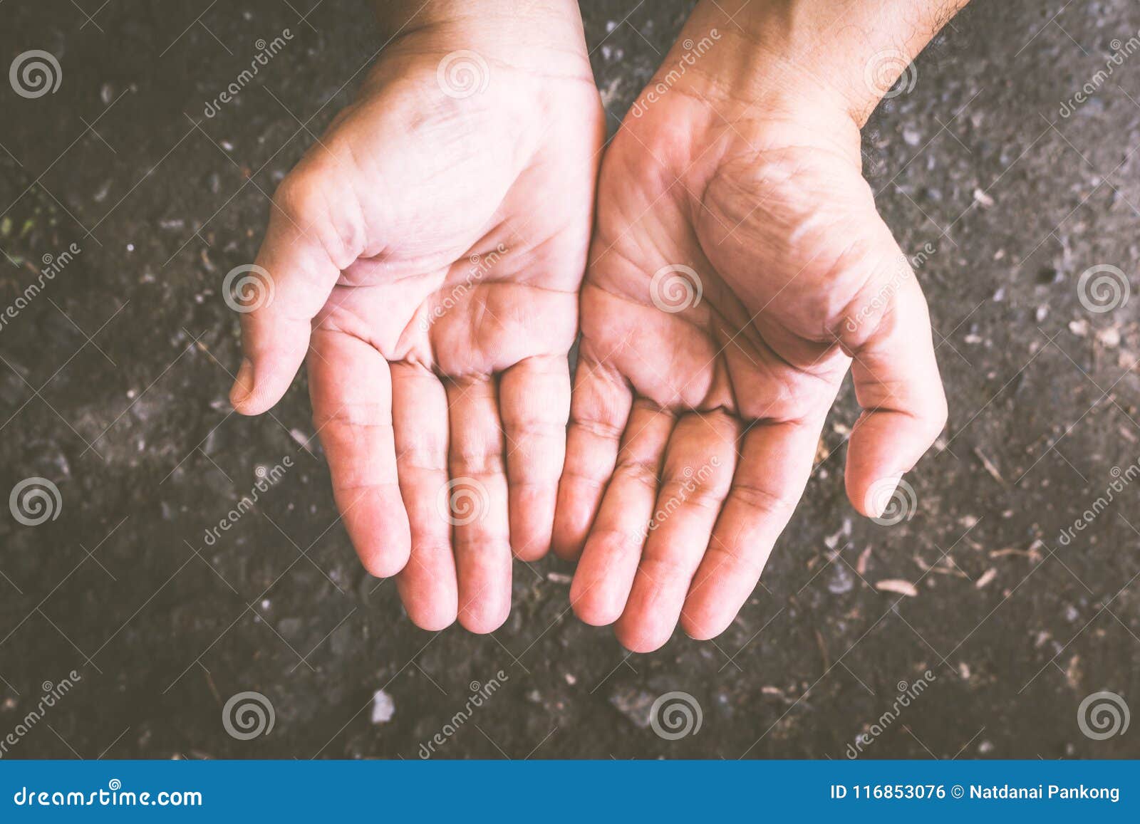 Man Hands Begging for Food Help Stock Photo - Image of hand, hands ...