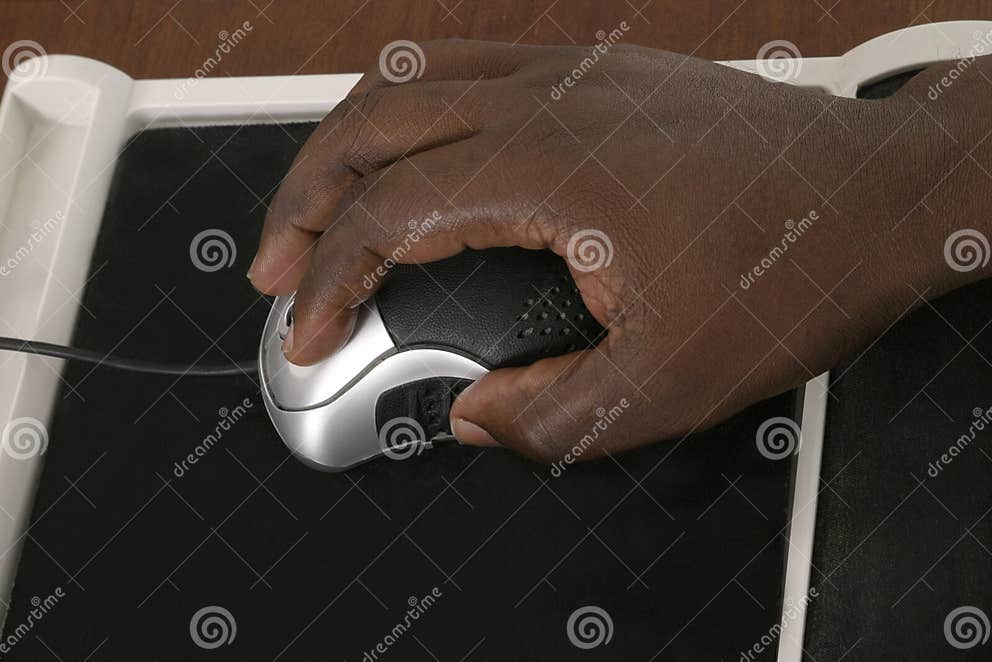 Man Hands on Computer Mouse 1 Stock Image - Image of device, computer ...