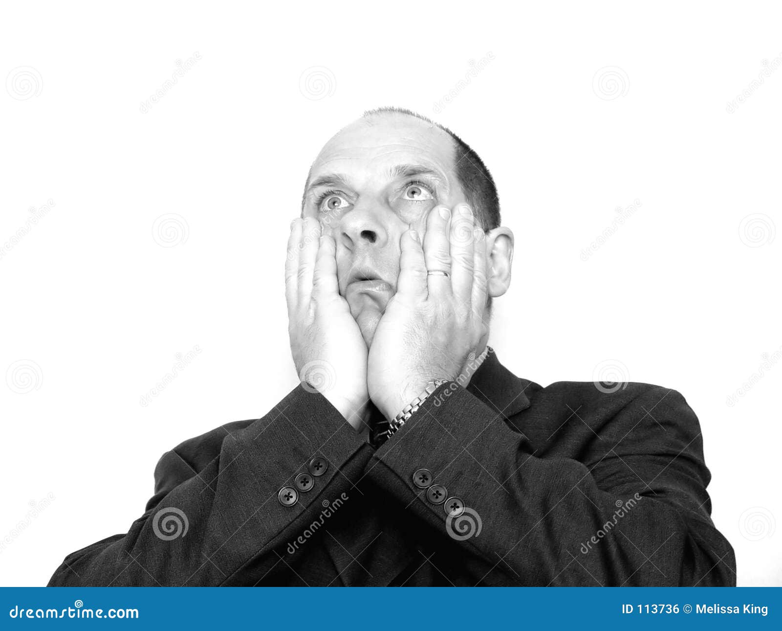 Man with hands on face stock photo. Image of fingers, stair - 113736