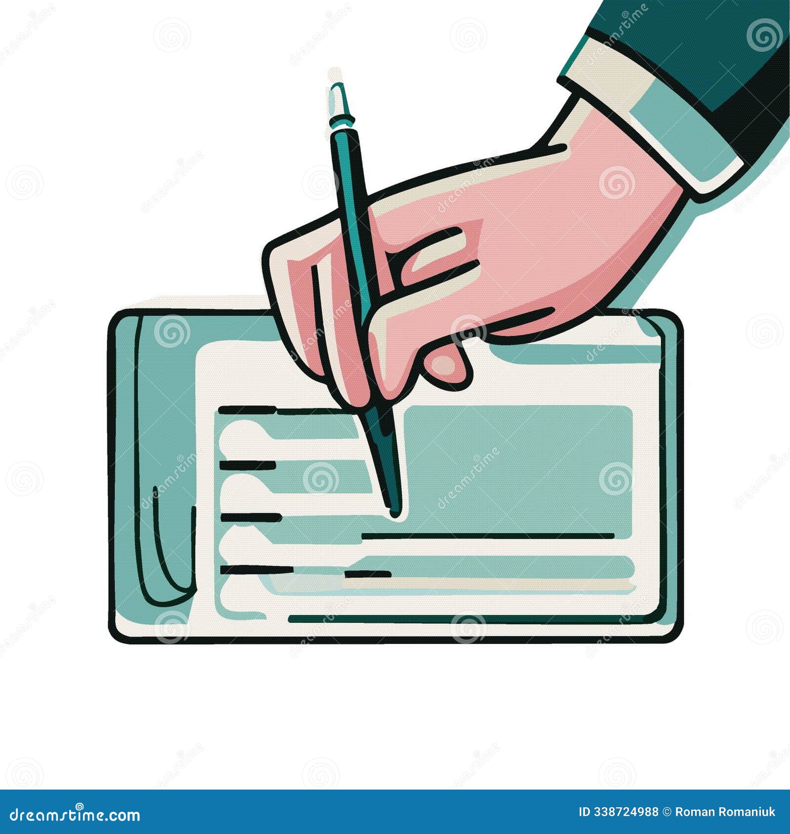 Man Hands Filling Out Visa Application Cartoon Vector | CartoonDealer ...