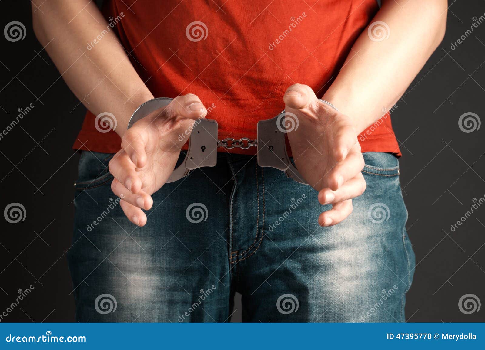 Man hands in handcuffs stock photo. Image of nails, person - 47395770