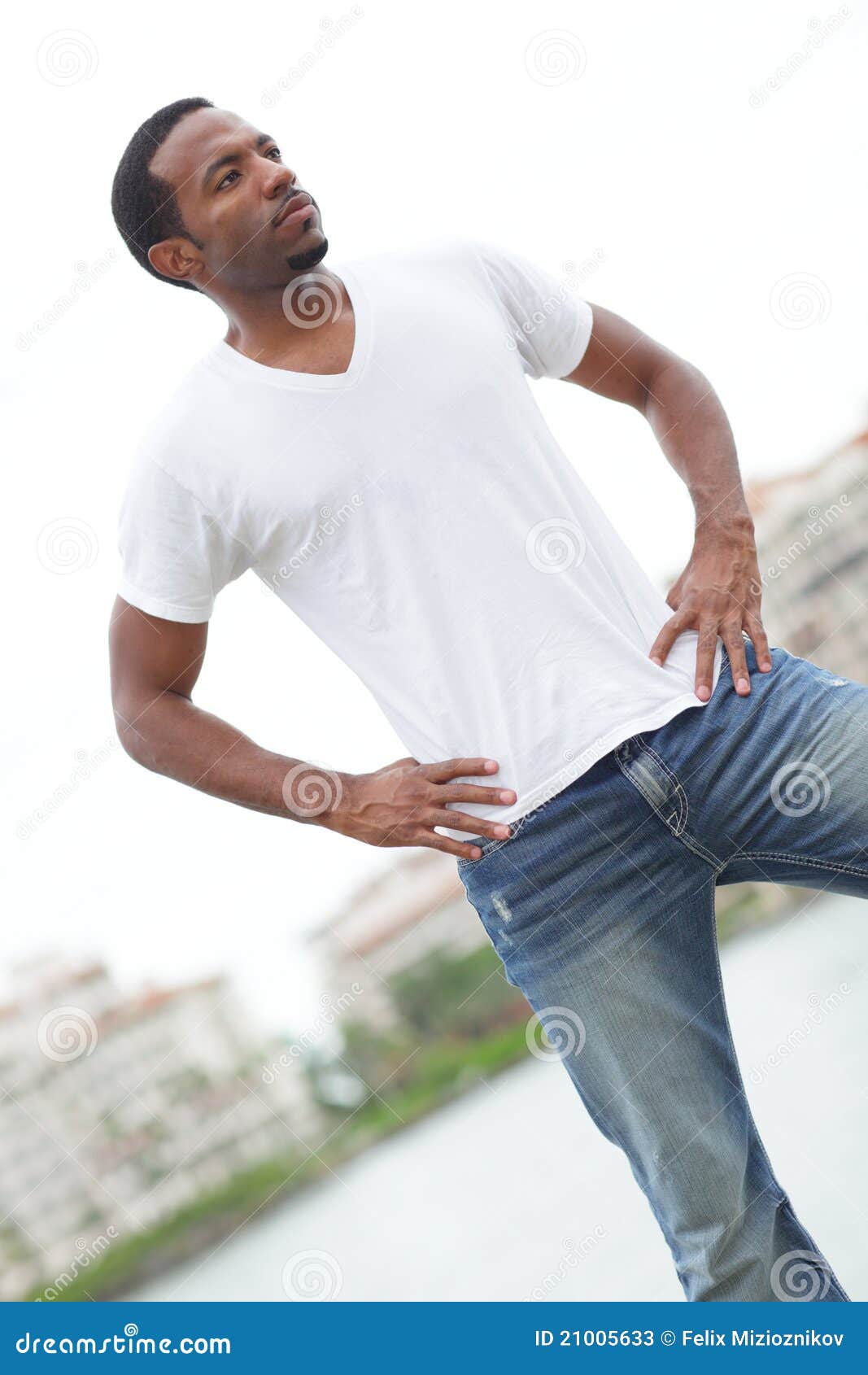 Man with hands on hips stock image. Image of hands, macho - 21005633