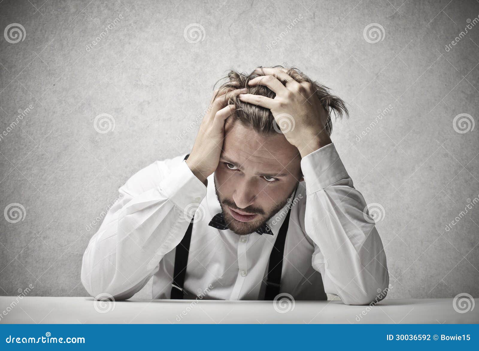 Desperate man stock photo. Image of table, business, wall - 30036592