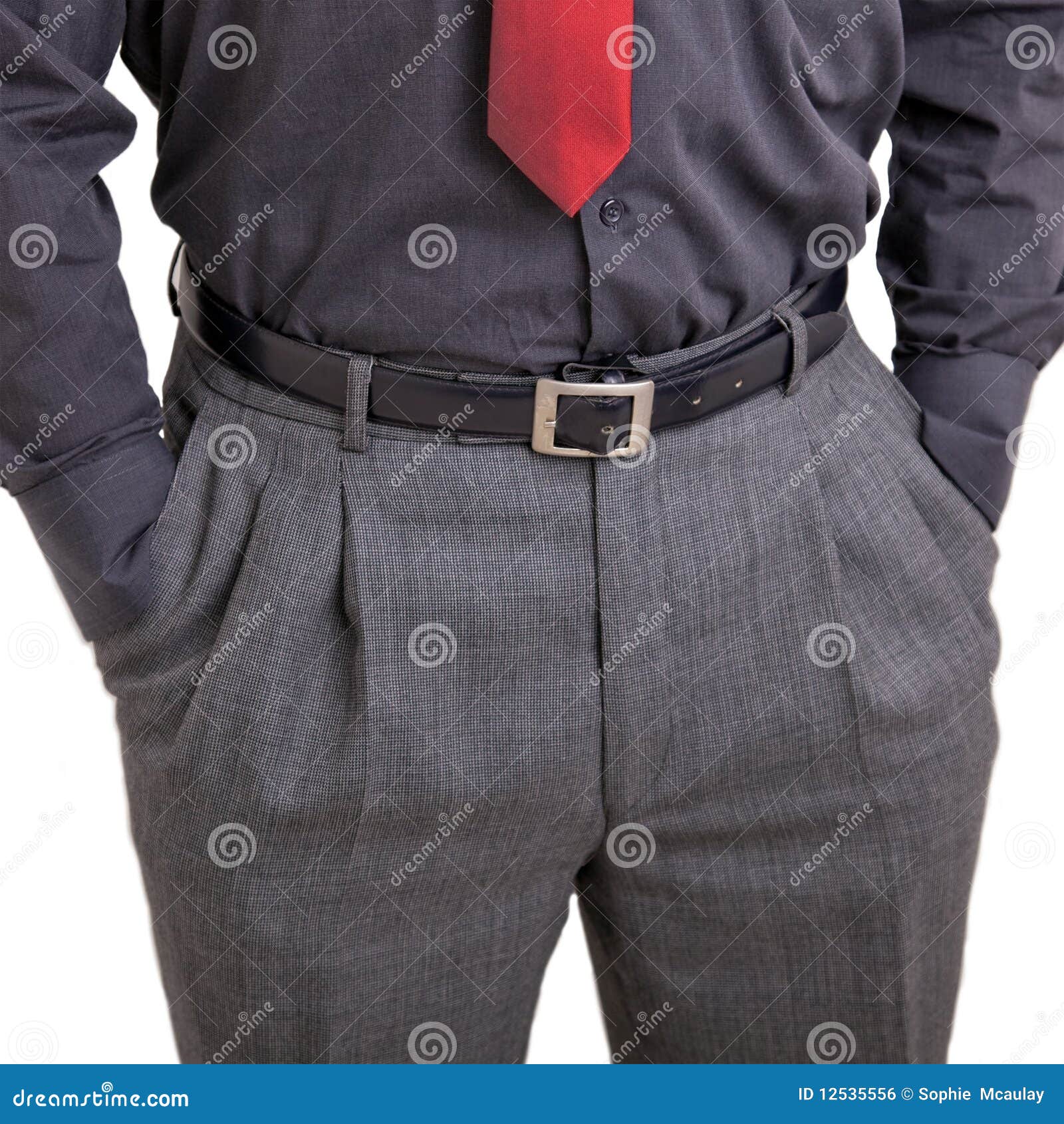 Man with Hands in His Pockets Stock Photo - Image of shirt, necktie ...