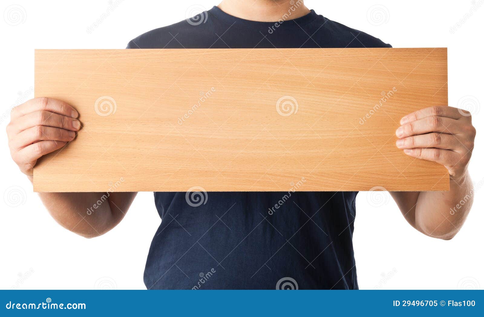 Man Hands Holding an Empty Wooden Board Stock Image - Image of craft ...