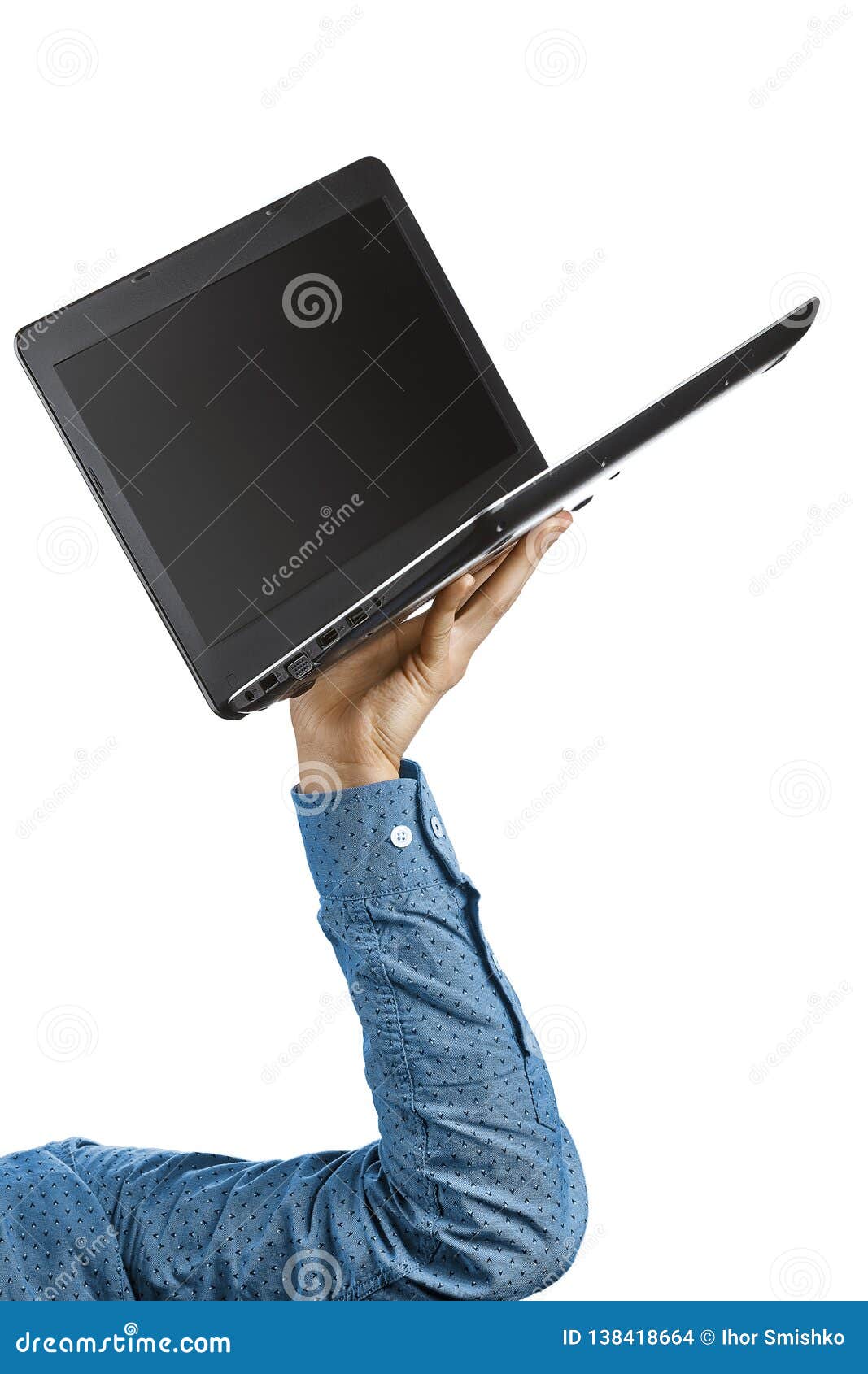 Man Hands Holding Notebook on White Stock Photo - Image of device ...