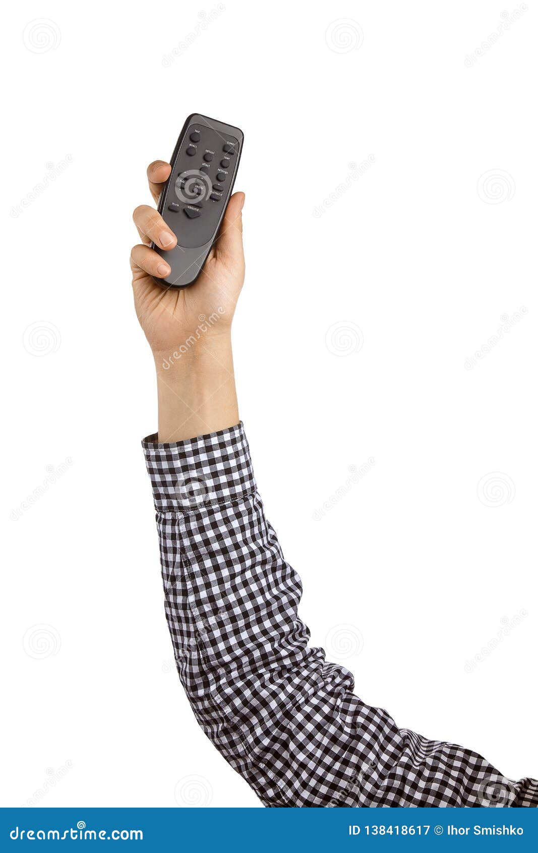 Man Hands Holding Remote Controller on White Background Stock Image ...