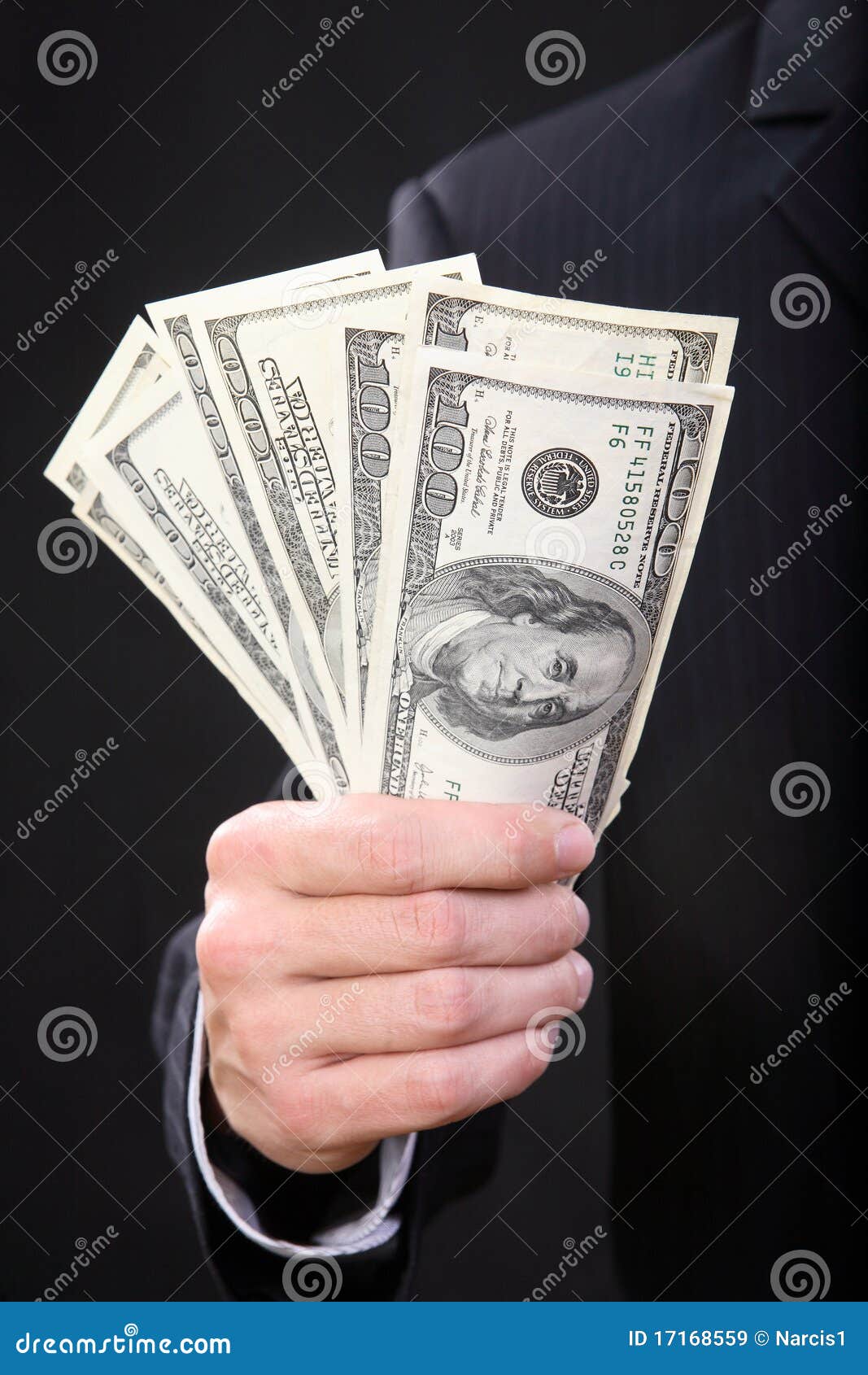 Man in Hands Holds Money Dollar Business Stock Image - Image of payment ...