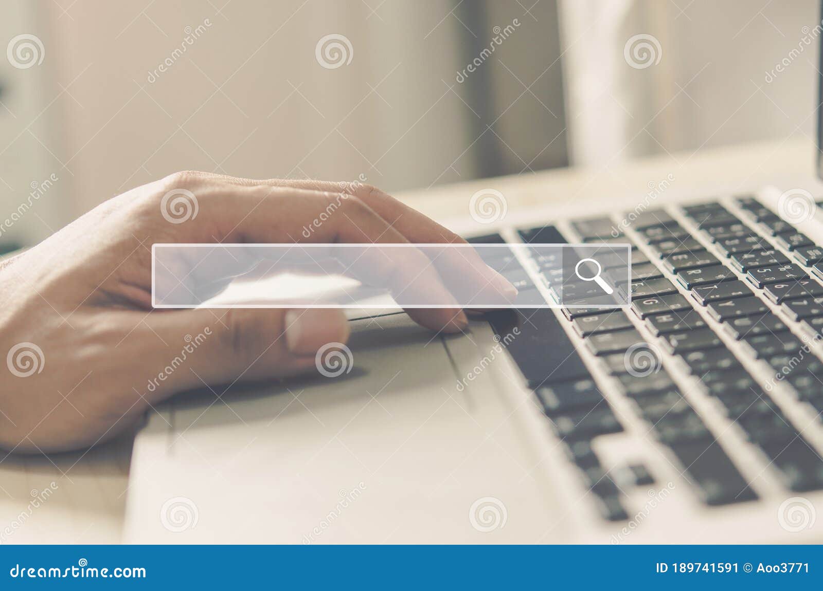 Man Hands on the Keyboard Laptop Computer Stock Image - Image of ...