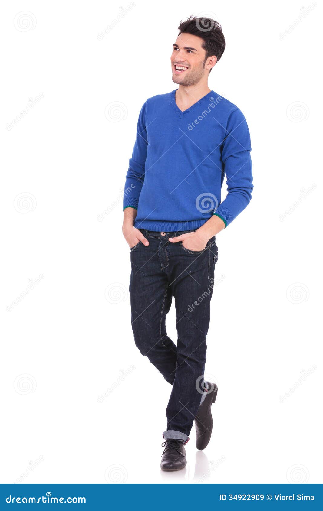 Man with Hands in Pockets Looking Away from the Camera Stock Image ...
