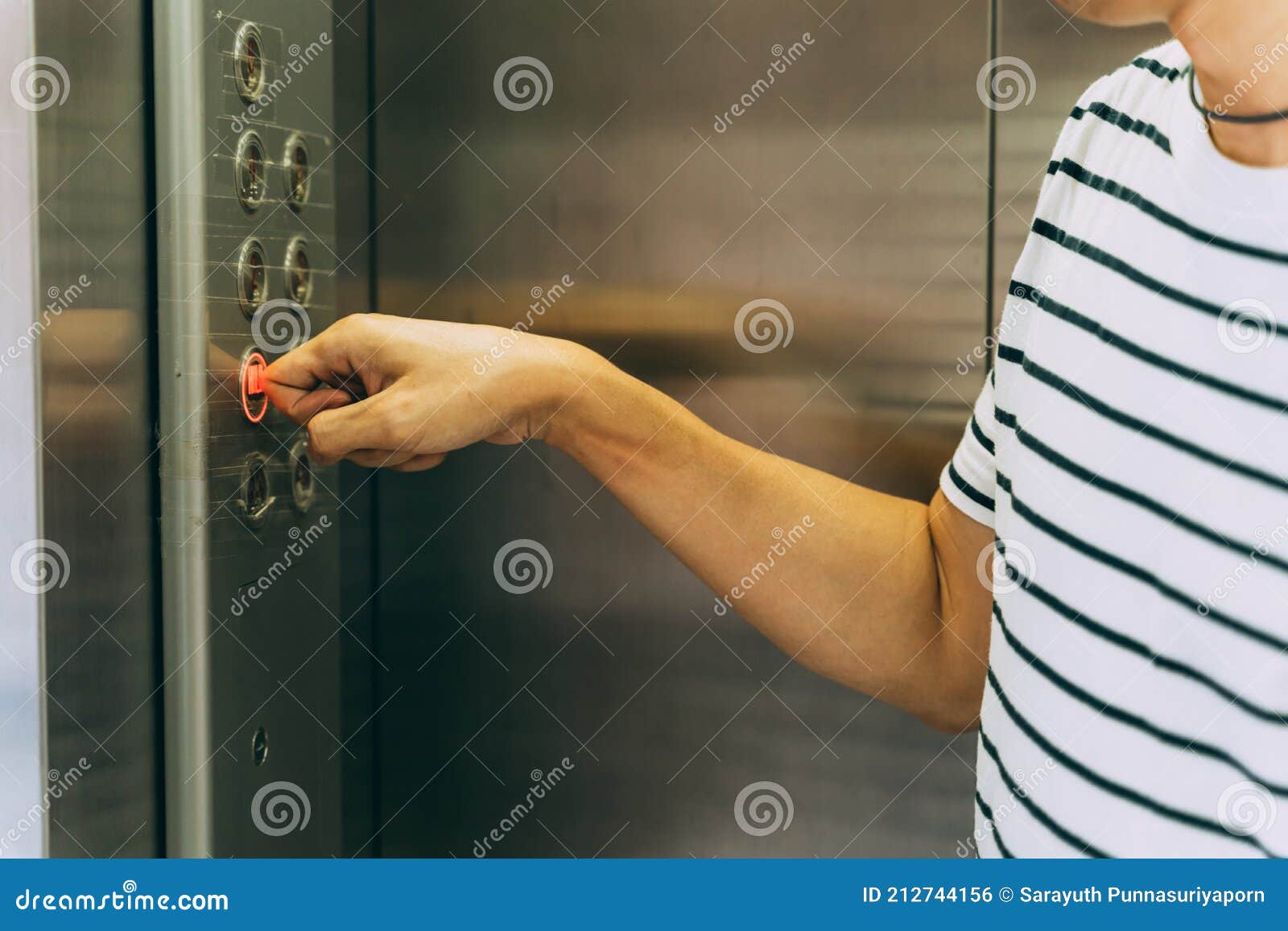Man Hands Pressing Lift Button Stock Photo - Image of finger, elevator ...