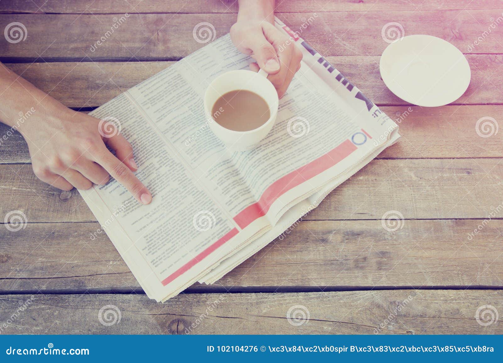 Man Hands Reading Newspaper Stock Photo - Image of finger, finance ...