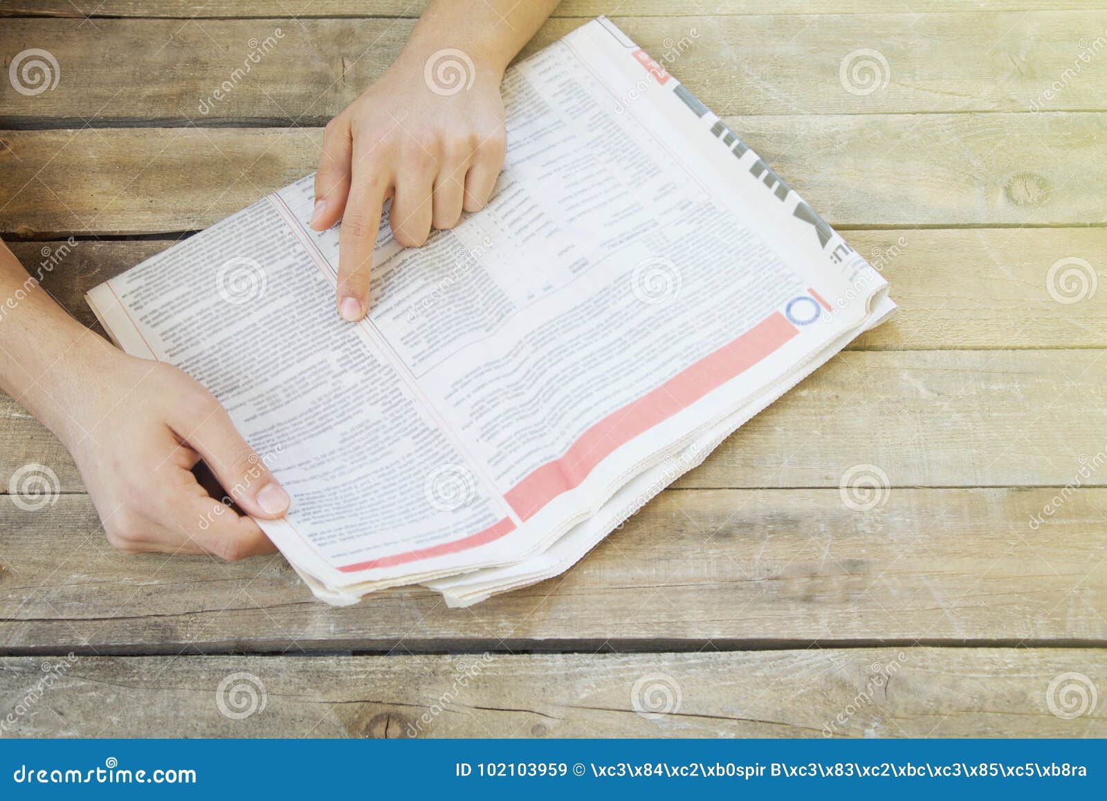 Man Hands Reading Newspaper Stock Image - Image of businessman, open ...