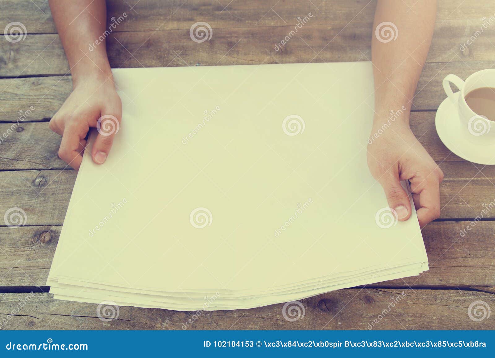 Man Hands Reading Newspaper Stock Image - Image of working, read: 102104153